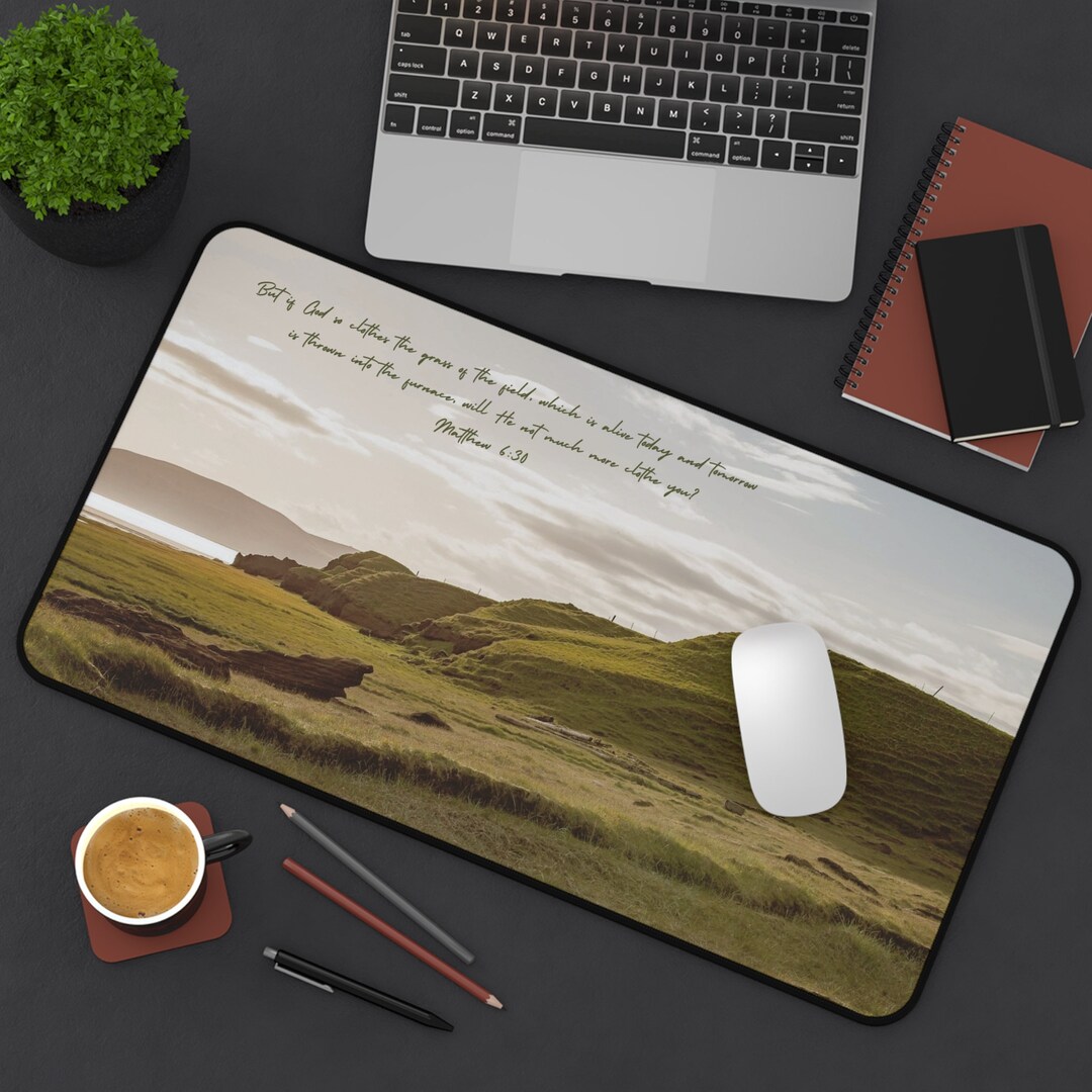Christian Scripture Desk Mat Aesthetic Bible Verse Desk Protector Gift ...