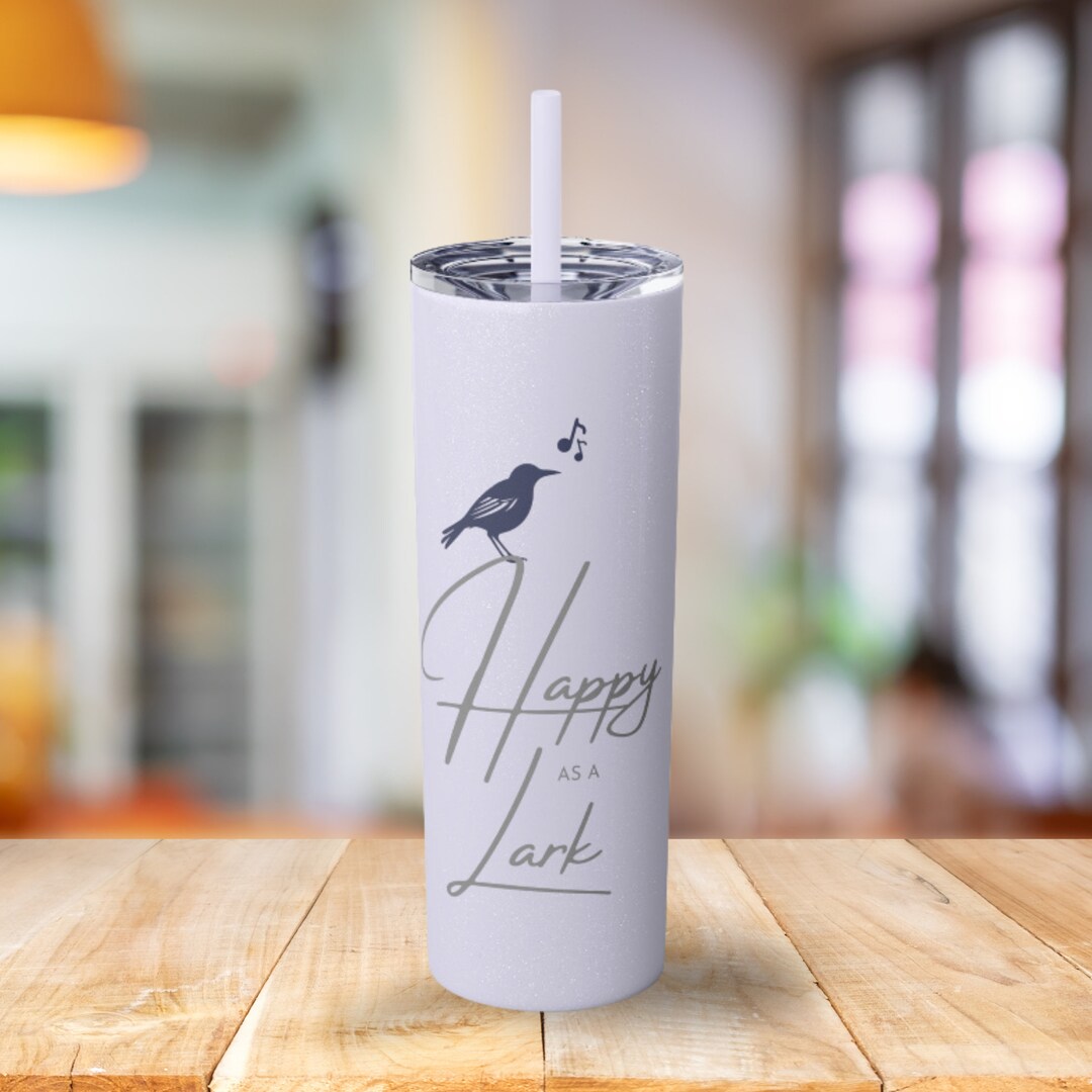 Happy as A Lark 20 Oz Tumbler With Straw, Southern Phrase Water Bottle ...