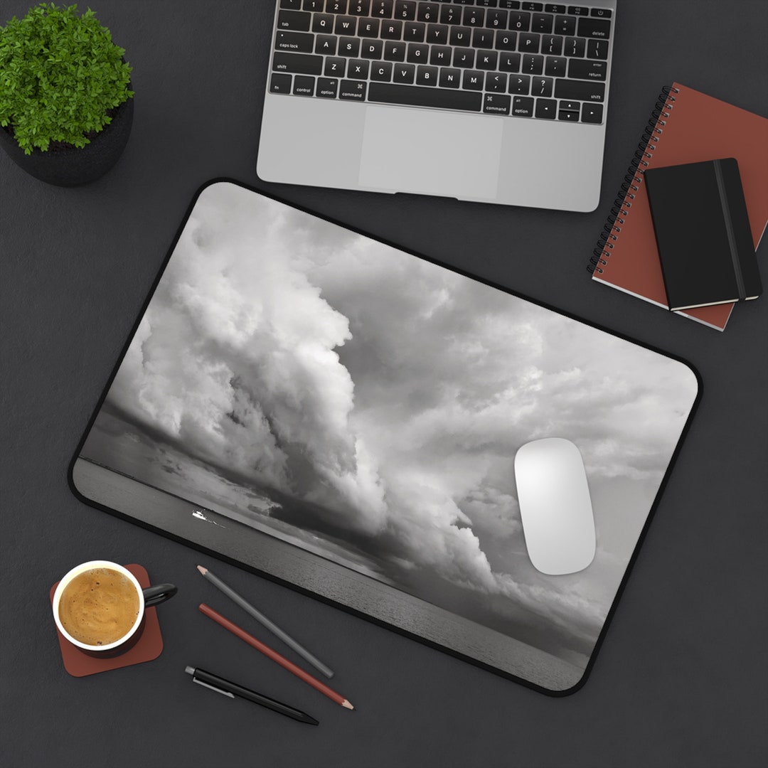 Coastal Art Desk Mat Storm Clouds Ocean Water Deskmat Laptop Accessory ...