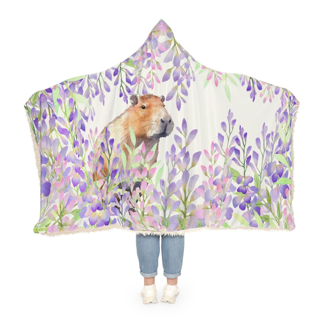 Sherpa Capybara 80x50 Inch Snuggle Blanket With Hood, - Etsy