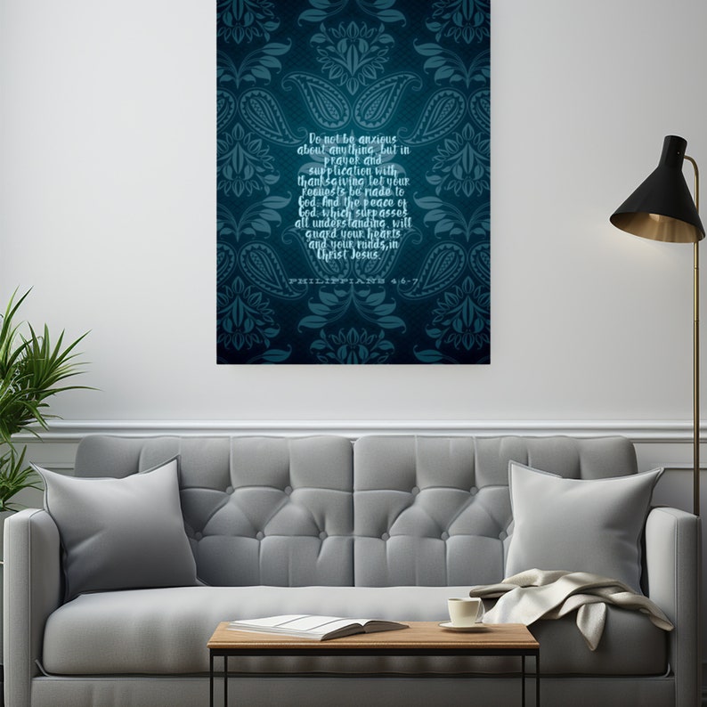 Christian Wall Art Poster Philippians 4 6 Bible Verse Wall Decor Gift ...