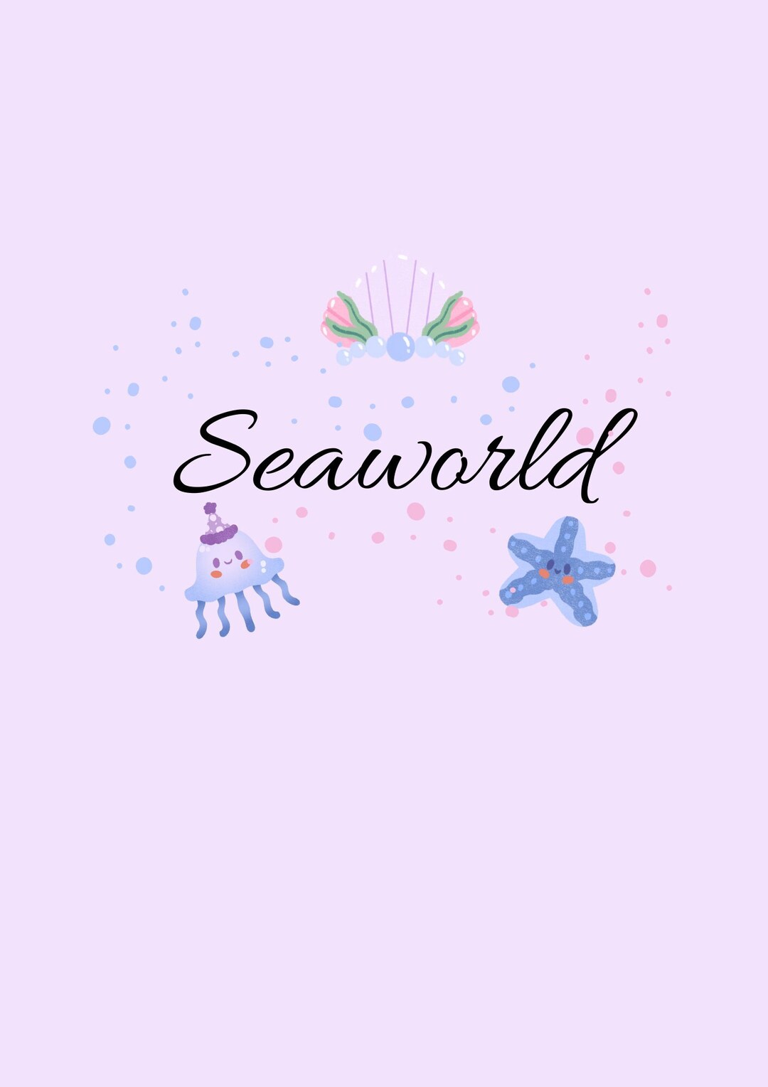 Seaworld Theme Kids Invitation Cards, Notes, Drawing A4 Printable Paper ...