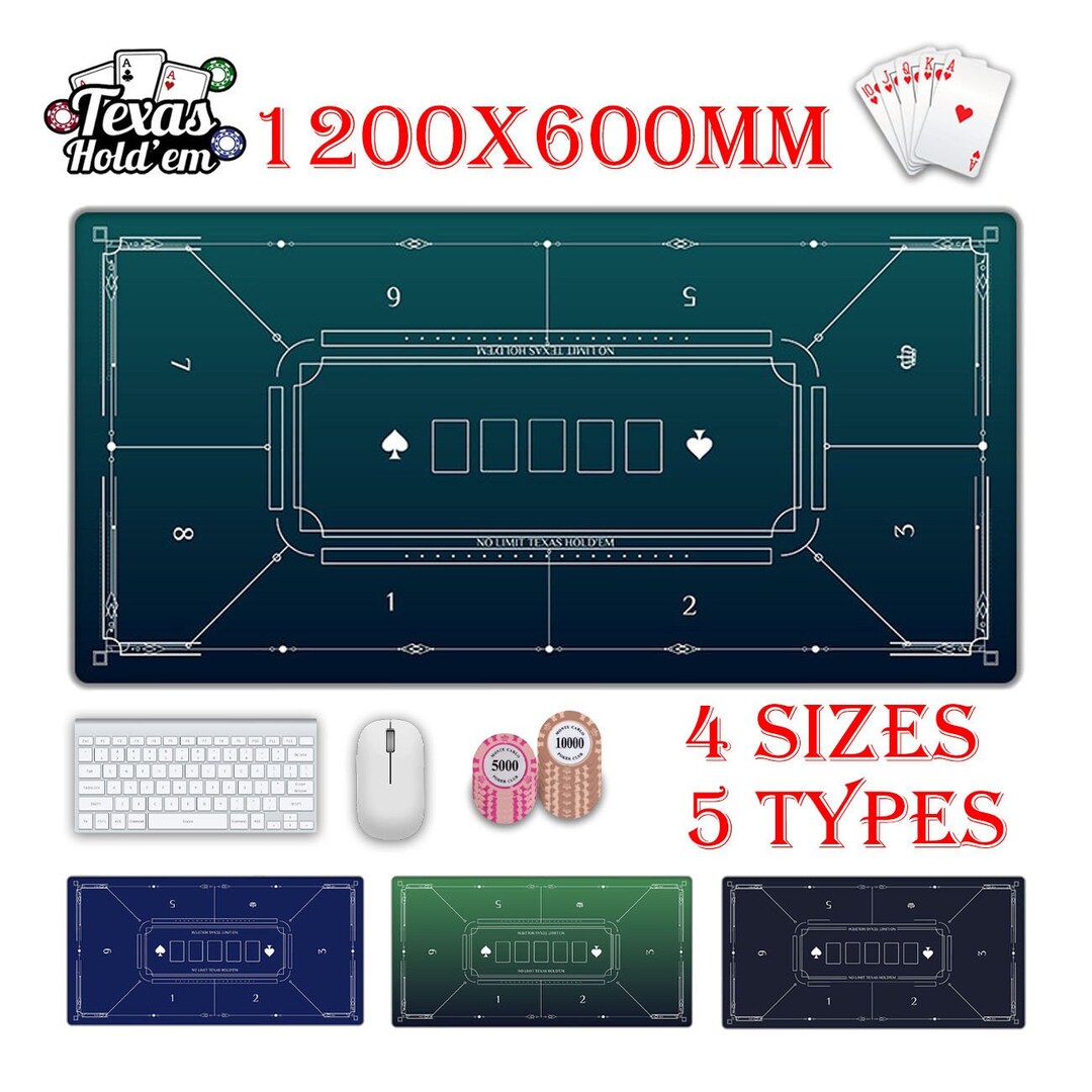 Texas Hold em Poker Tablecloth Holdem Gaming Table Cloth Natural Rubber ...