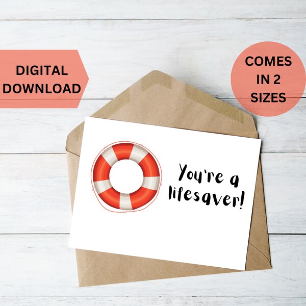 Lifesaver Card - Etsy
