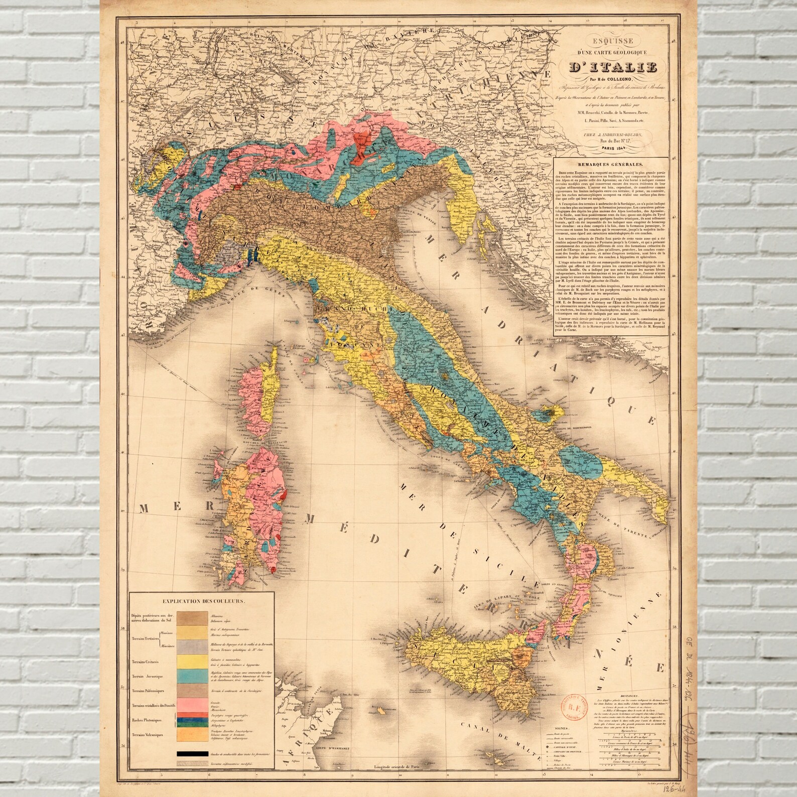 Antique Map of Italy, 17x22, Detailed 19th Century Old Italian Map ...