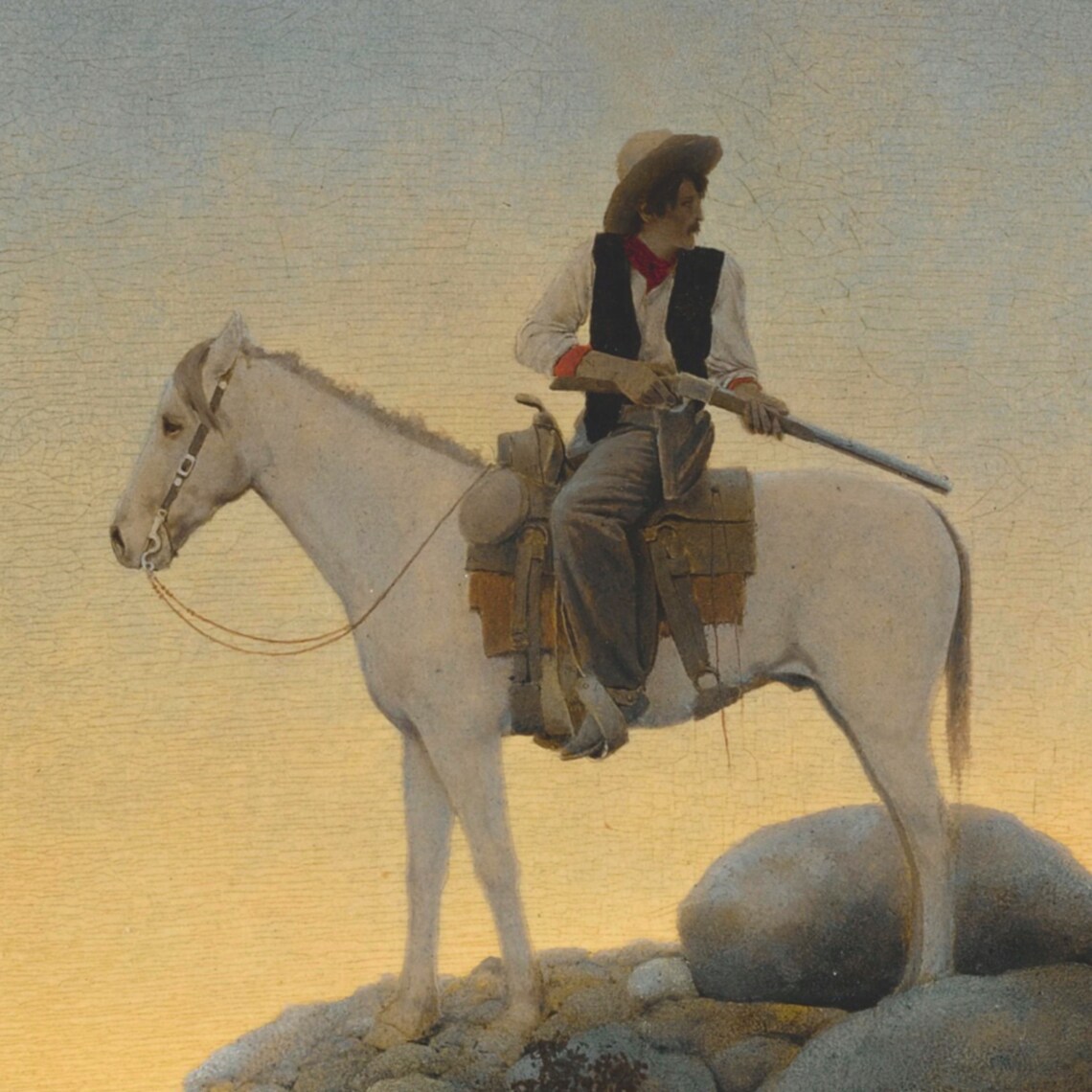 Maxfield Parrish Print, the Outlaw, Antique Illustration, Art Nouveau Poster, Vintage Cowboy Art ...