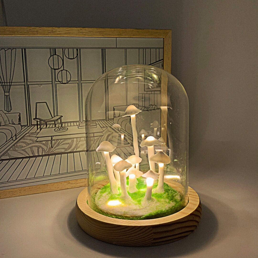 DIY Material Led Mashroom Night Light Bedside Lamp With Glue - Etsy