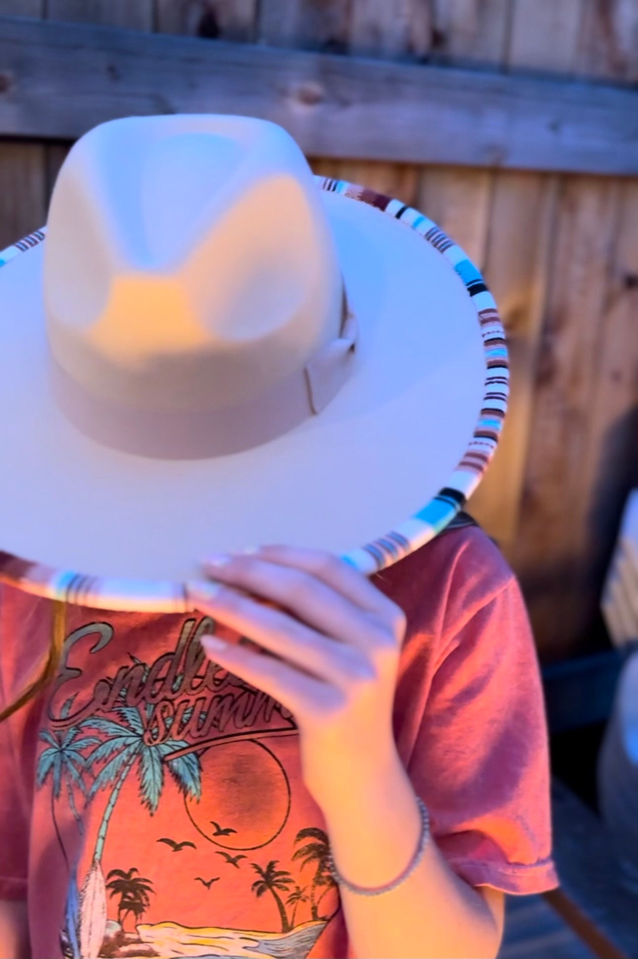 Beaded Brim Hat Large Brim - Etsy