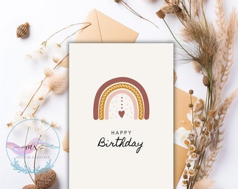 PRINTABLE Birthday Card Birthday Rainbow Card Instant Download Card ...