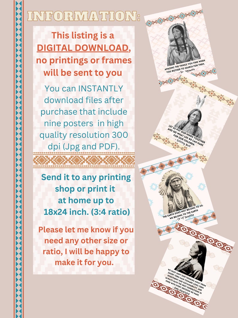 Famous Native American Leaders and Indigenous People Quotes Posters - Etsy