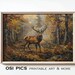 Vintage Deer Painting, Antique Red Deer Print, Rustic Deer Wall Art ...