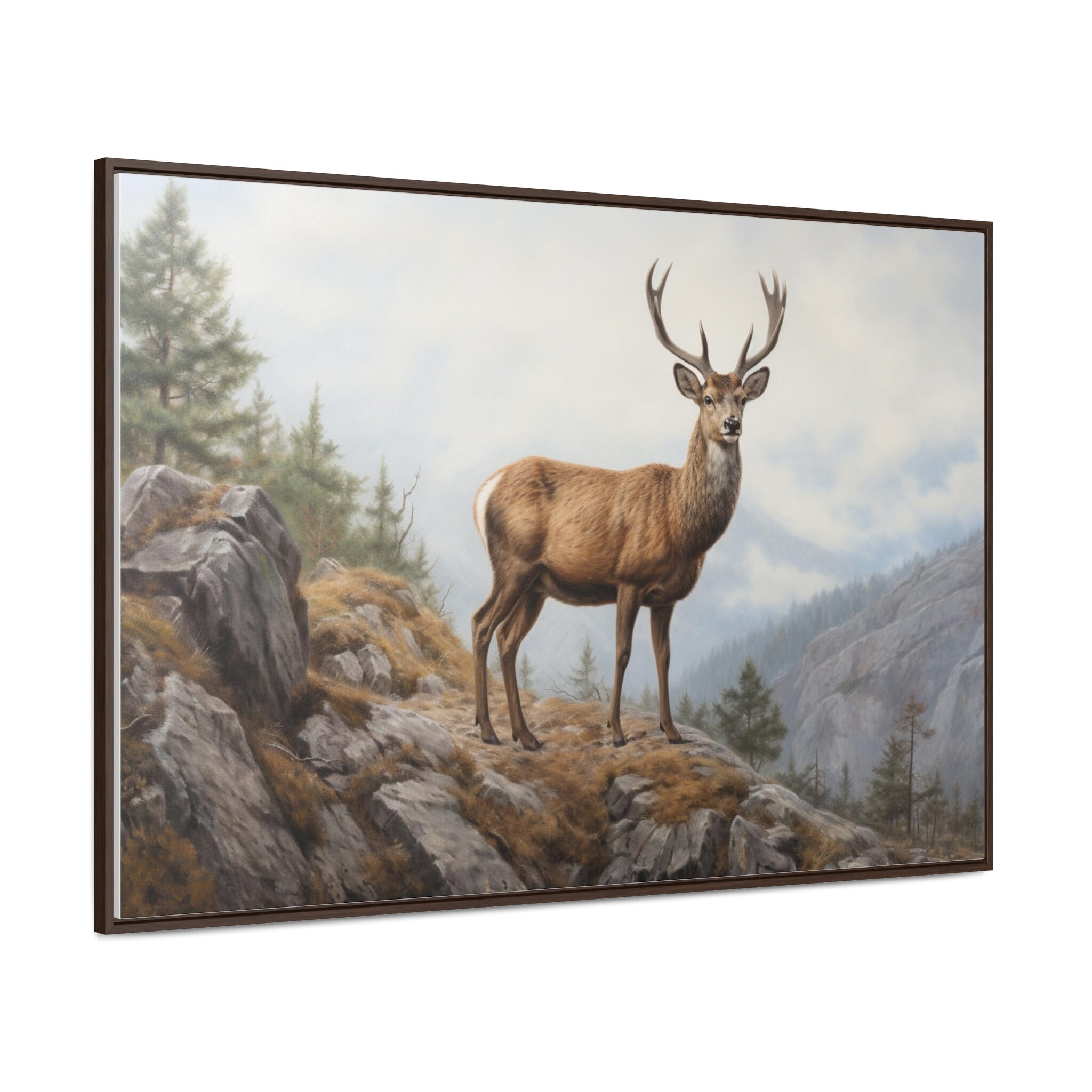 Vintage Red Deer Painting | Old Deer Print | Farmhouse Decor | Rustic ...