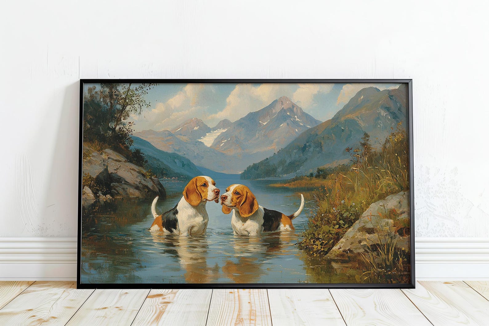 Vintage Beagle Painting, Rustic Beagle Print, Antique Hunting Dog Wall ...