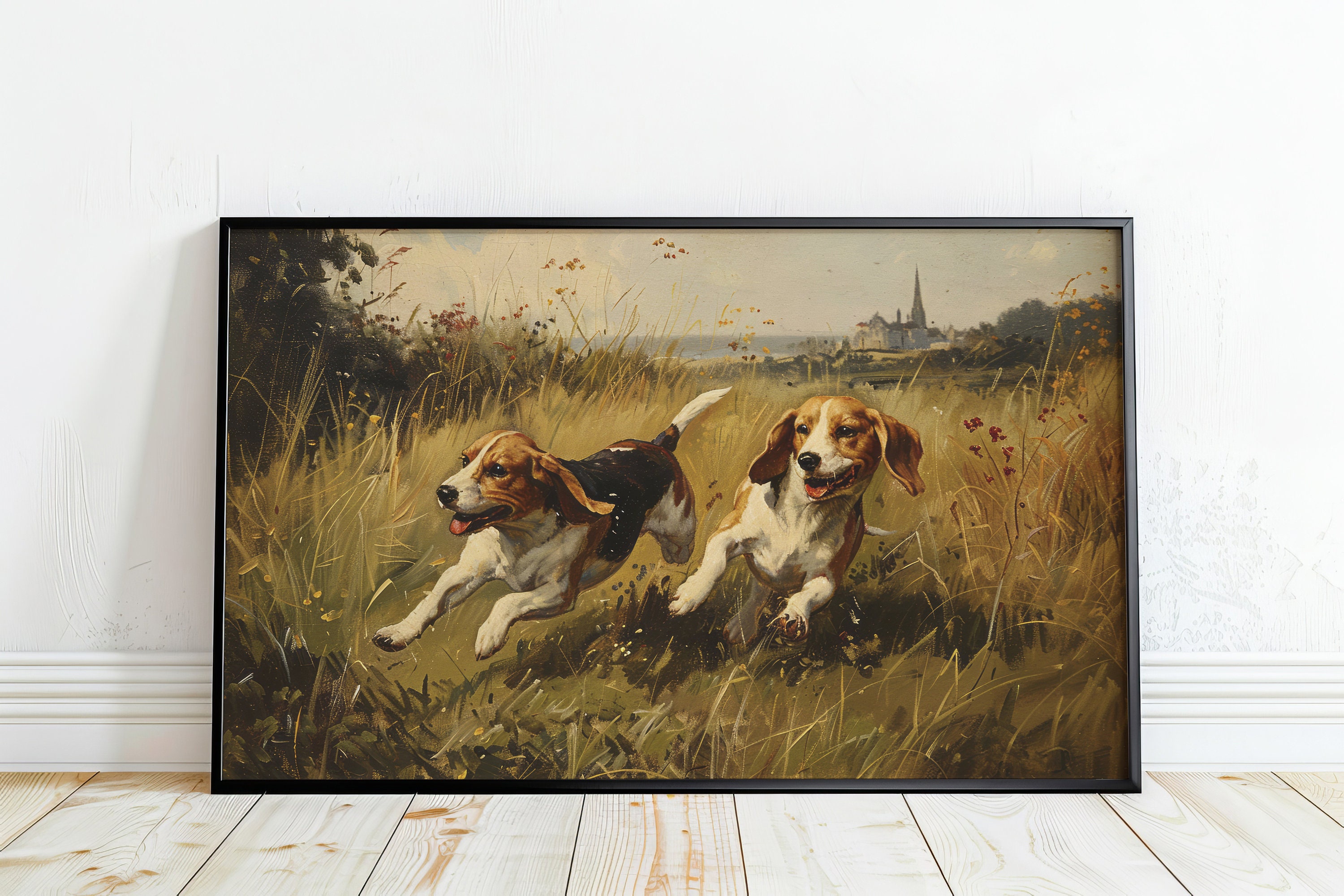 Vintage Beagle Painting, Rustic Beagle Portrait, Beagle Lover Gift ...