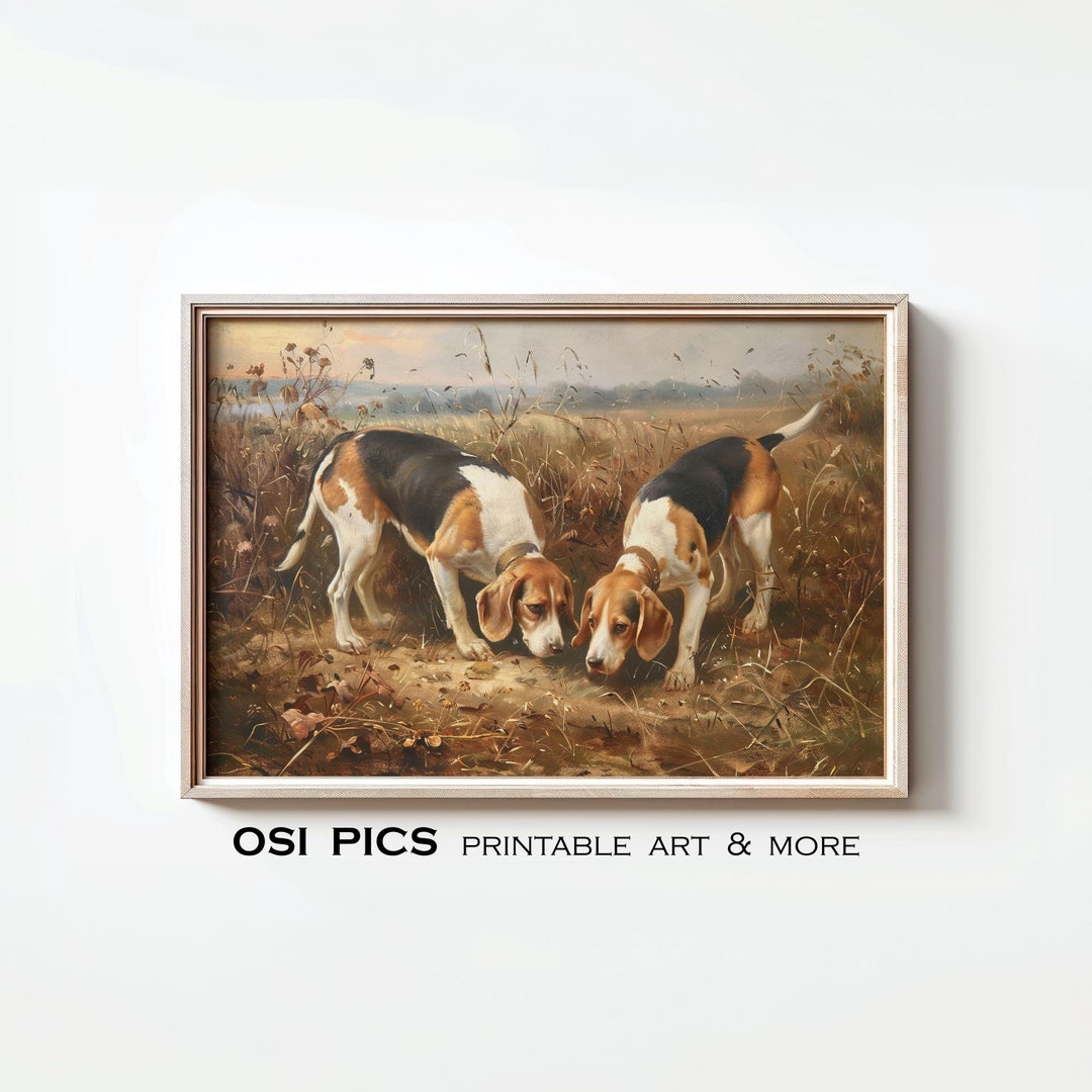 Vintage Beagle Painting, Rustic Beagle Dog Print, Beagle Lover Gift ...