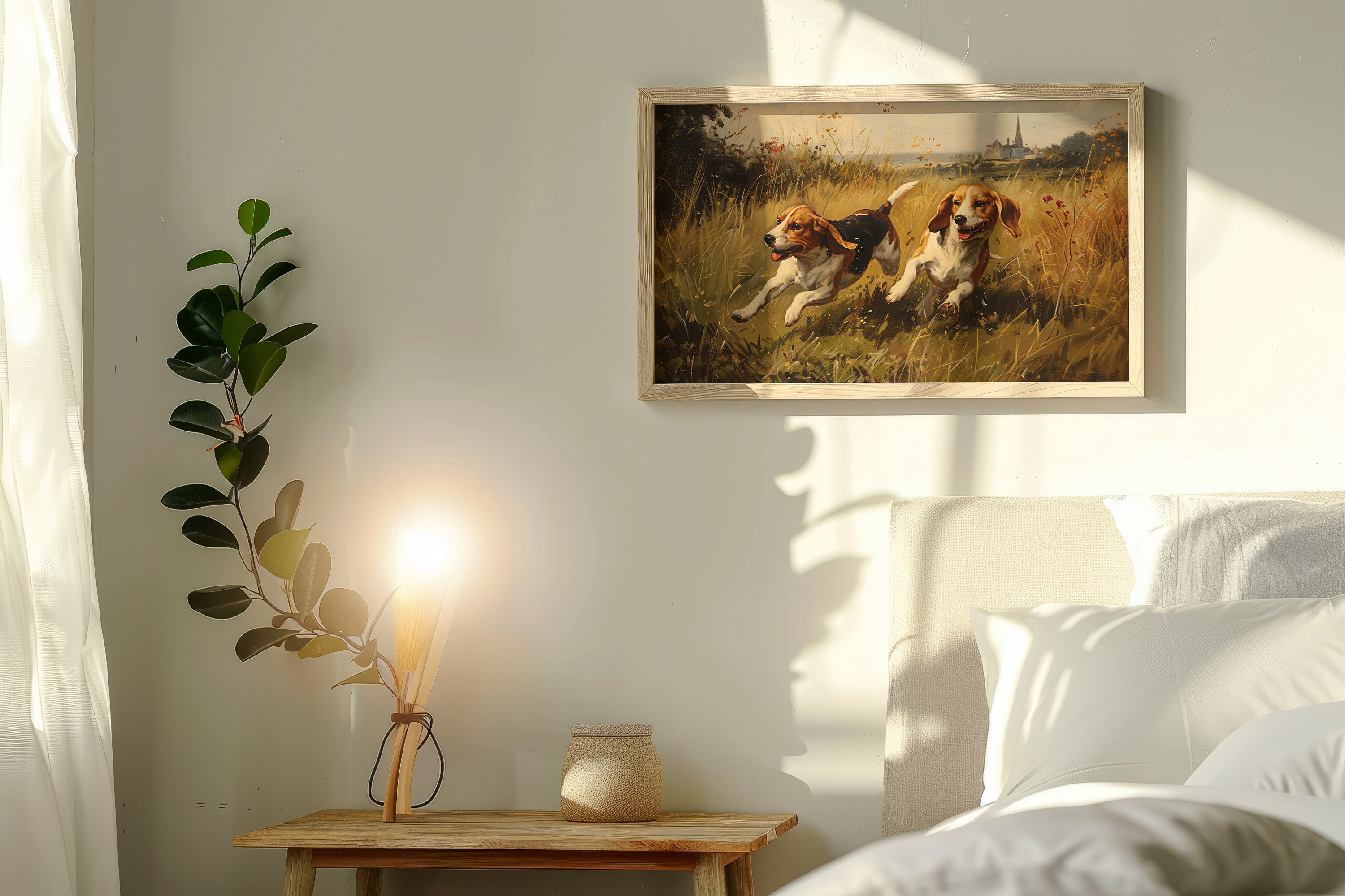 Vintage Beagle Painting, Rustic Beagle Portrait, Beagle Lover Gift ...