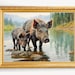 Vintage Feral Hog Painting | Old Pig Print | Farmhouse Decor | Rustic ...