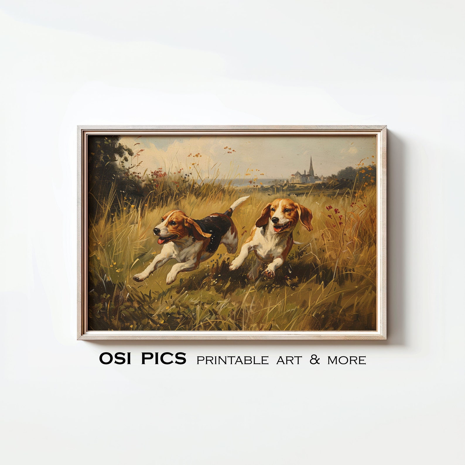 Vintage Beagle Painting, Rustic Beagle Portrait, Beagle Lover Gift ...