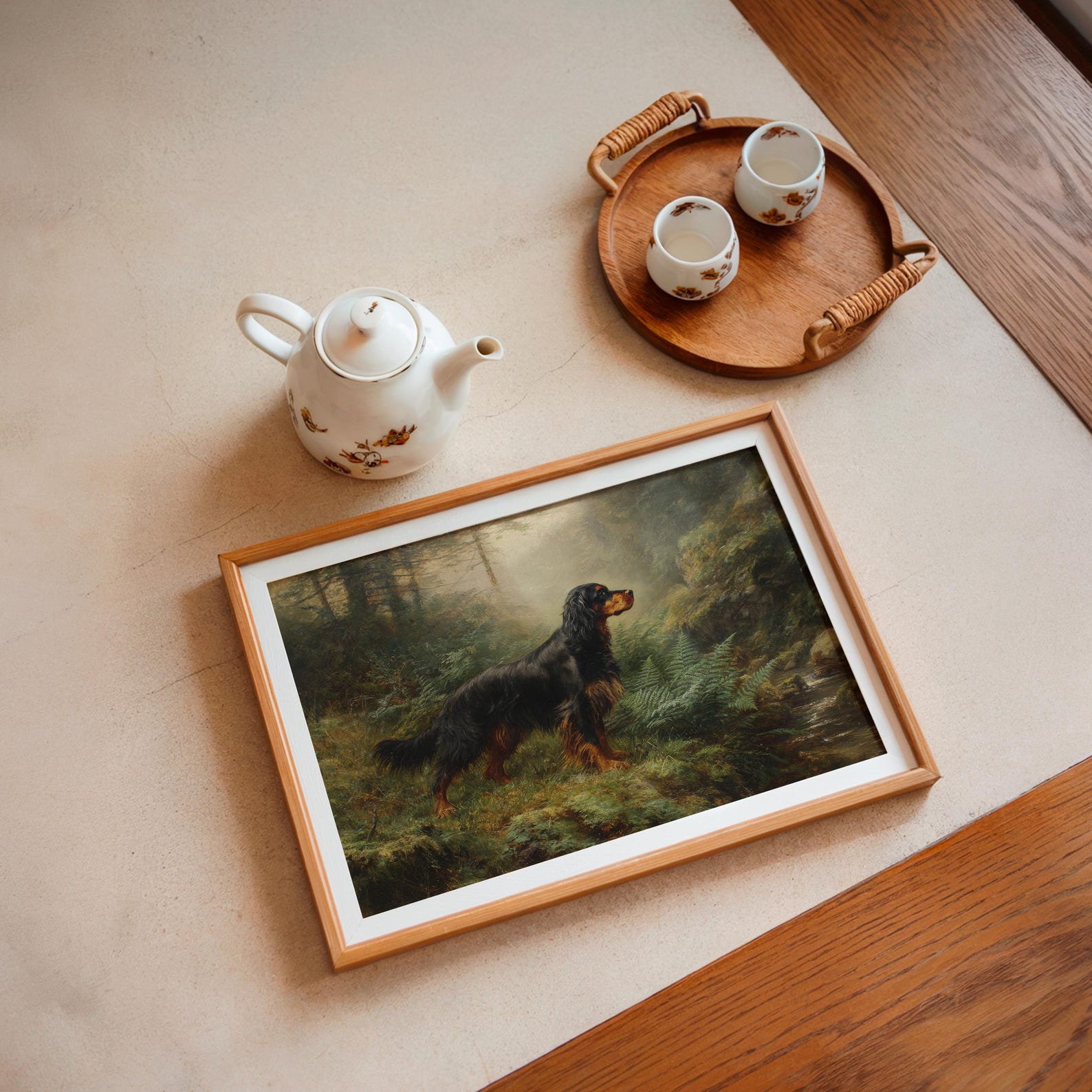 Vintage Gordon Setter Painting, Rustic Gordon Setter Print, Antique ...