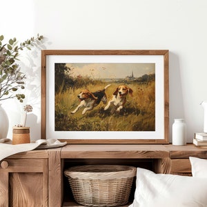 Vintage Beagle Painting, Rustic Beagle Portrait, Beagle Lover Gift ...
