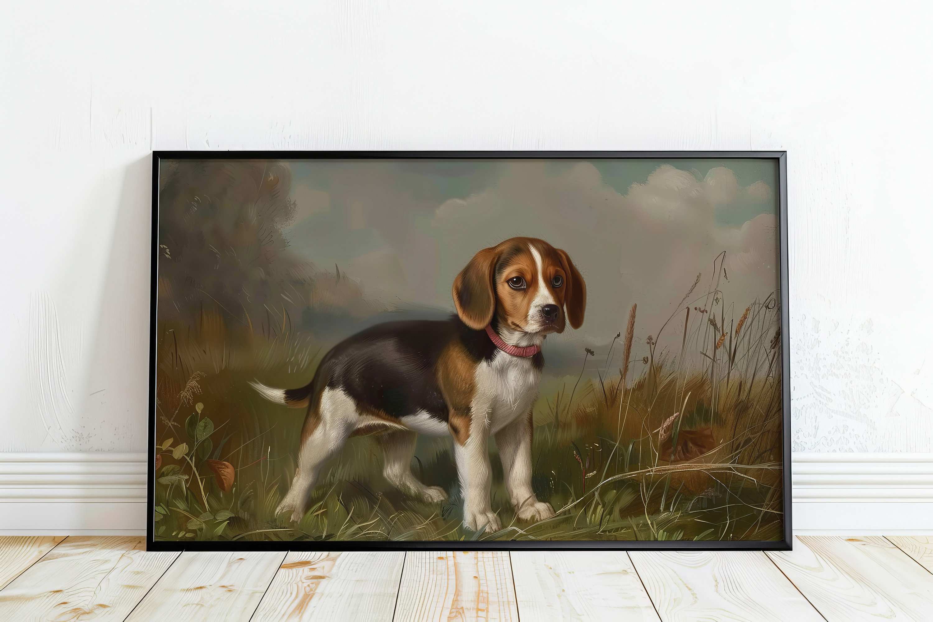 Vintage Beagle Painting | Old Beagle Print | Farmhouse Decor | Rustic ...