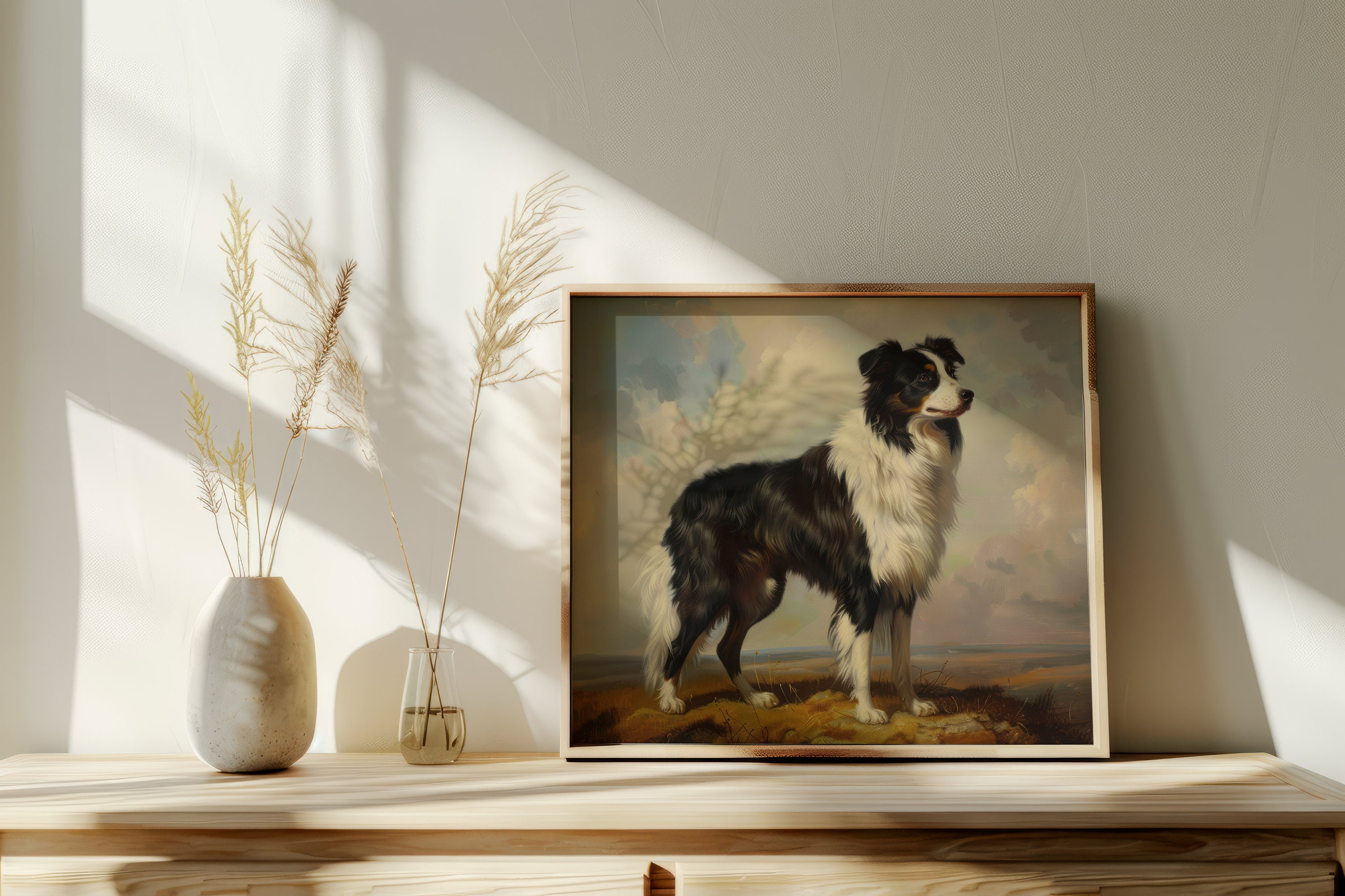 Vintage Border Collie Painting, Antique Dog Print, Collie Lover Gift ...