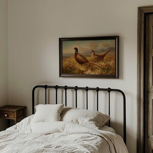 Vintage Pheasant Painting, Rustic Ring Necked Pheasant Print, Antique ...