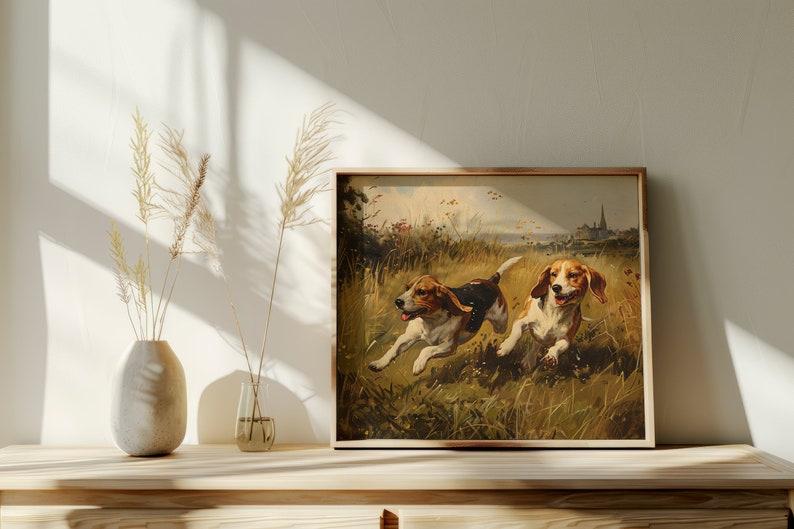 Vintage Beagle Painting, Rustic Beagle Portrait, Beagle Lover Gift ...
