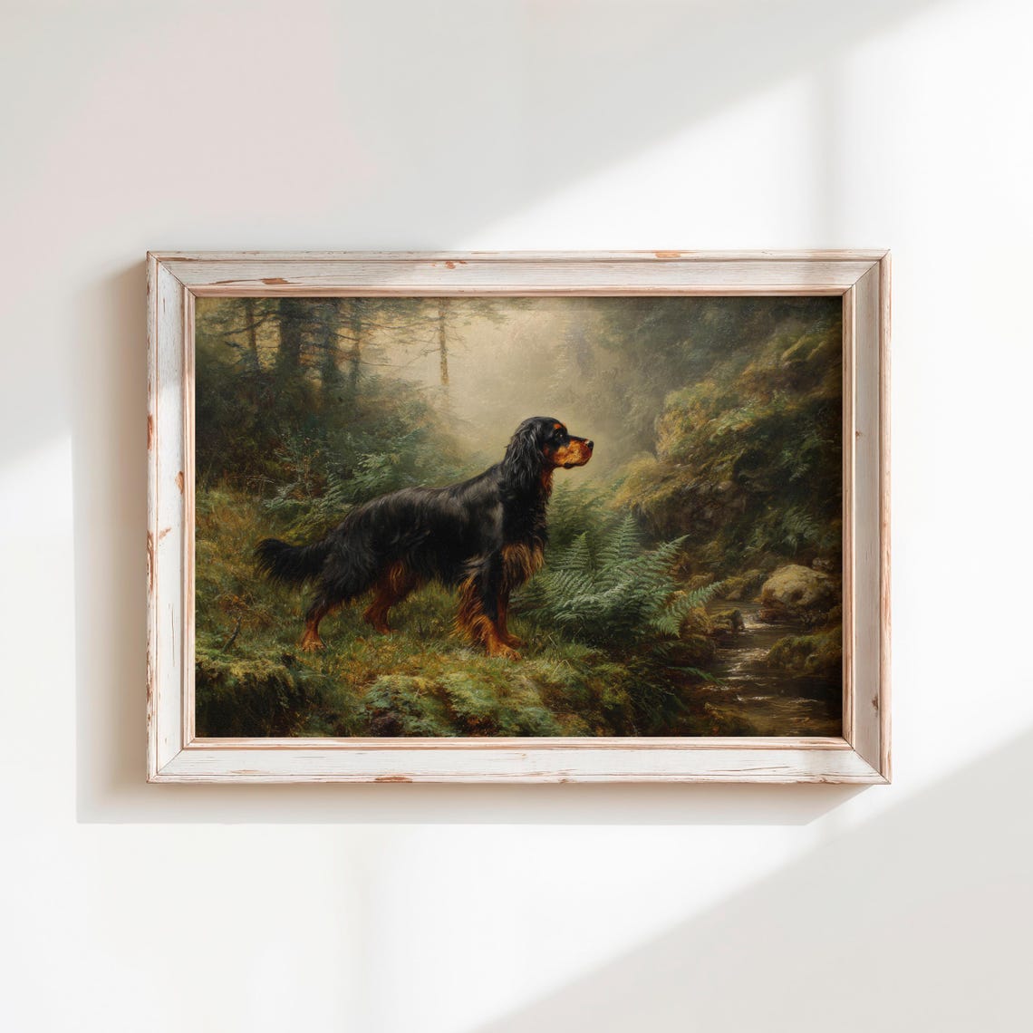 Vintage Gordon Setter Painting, Rustic Gordon Setter Print, Antique ...