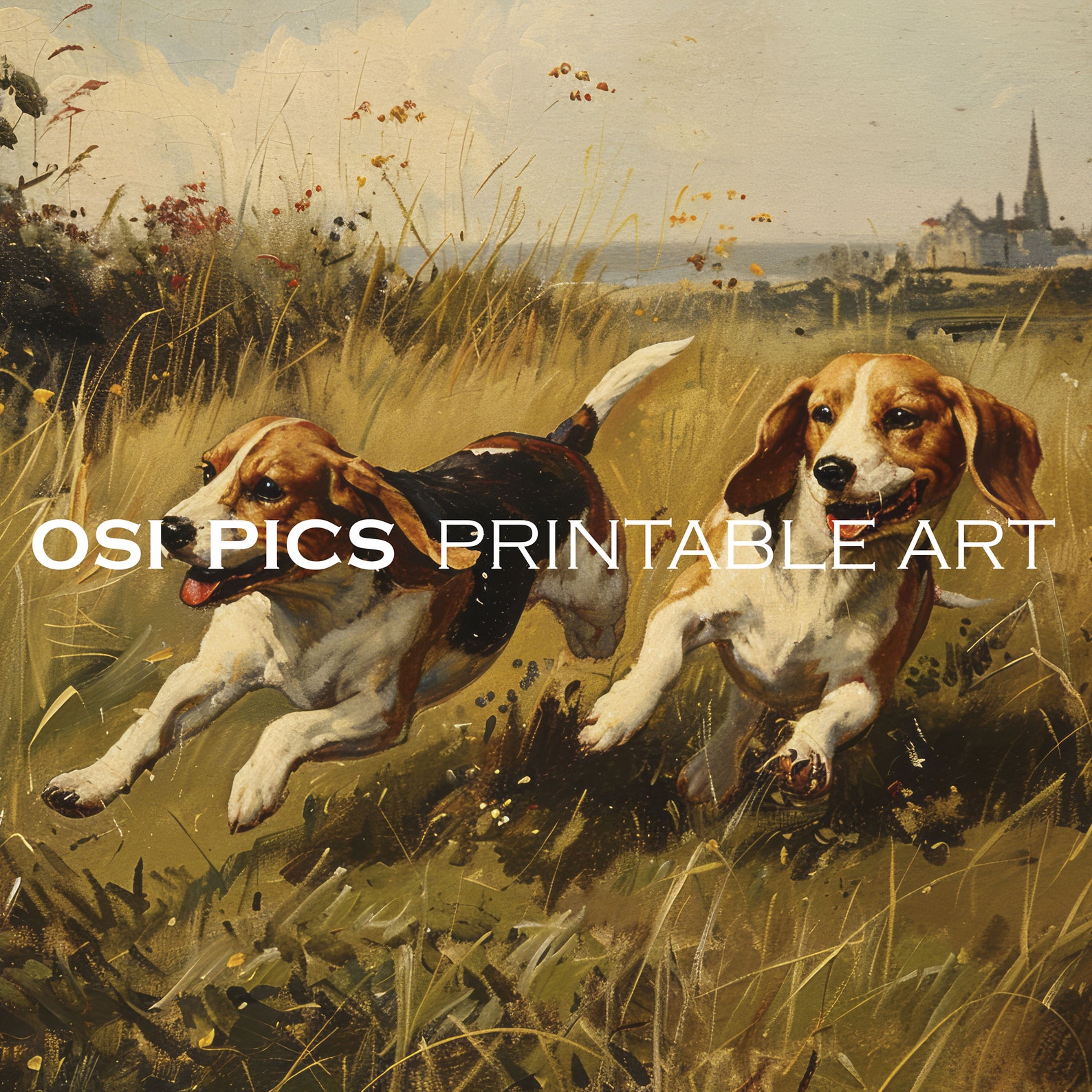 Vintage Beagle Painting, Rustic Beagle Portrait, Beagle Lover Gift ...