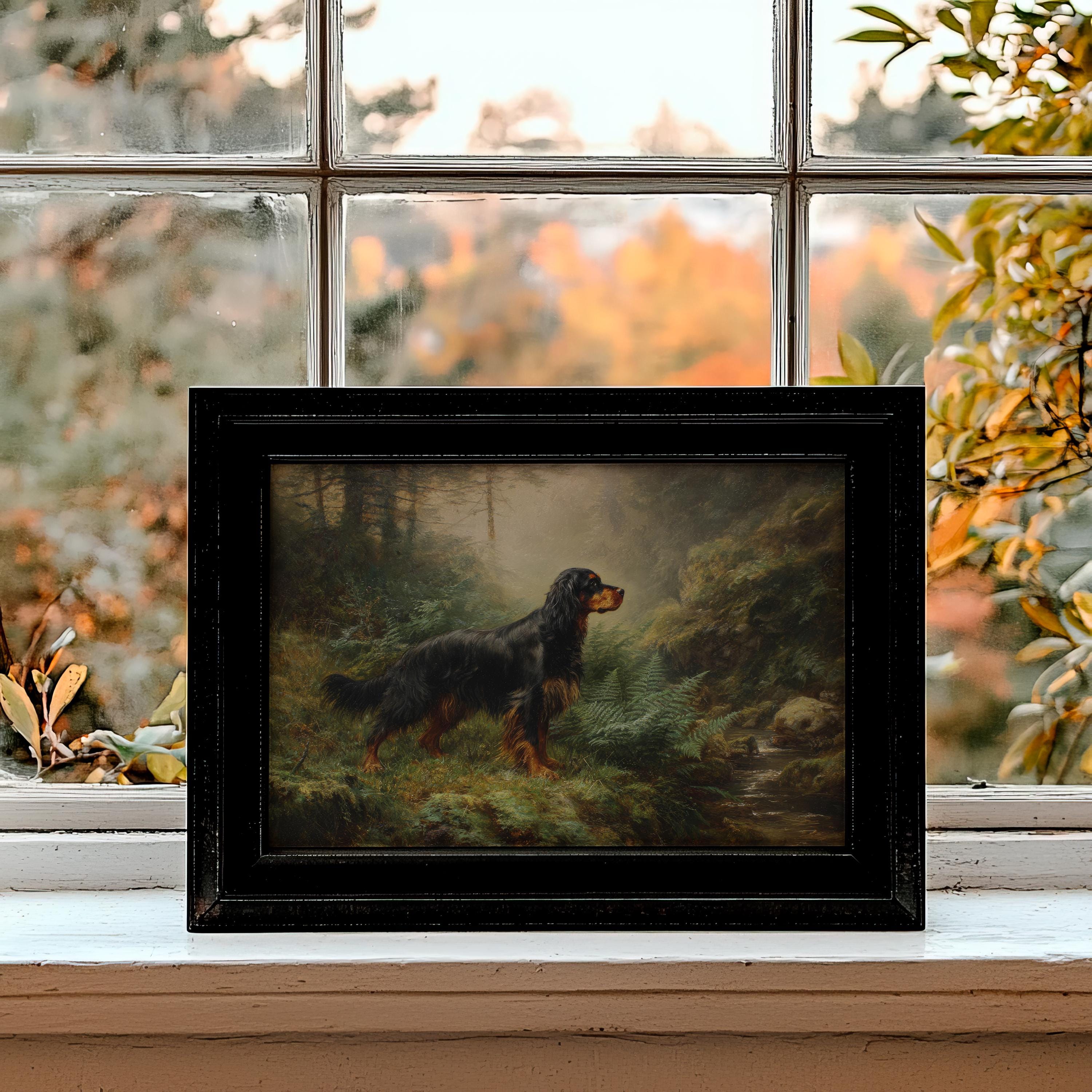 Vintage Gordon Setter Painting, Rustic Gordon Setter Print, Antique ...