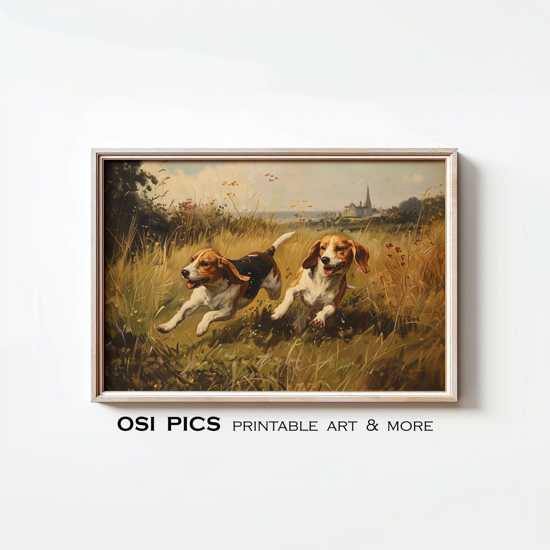 Vintage Beagle Painting, Rustic Beagle Portrait, Beagle Lover Gift ...