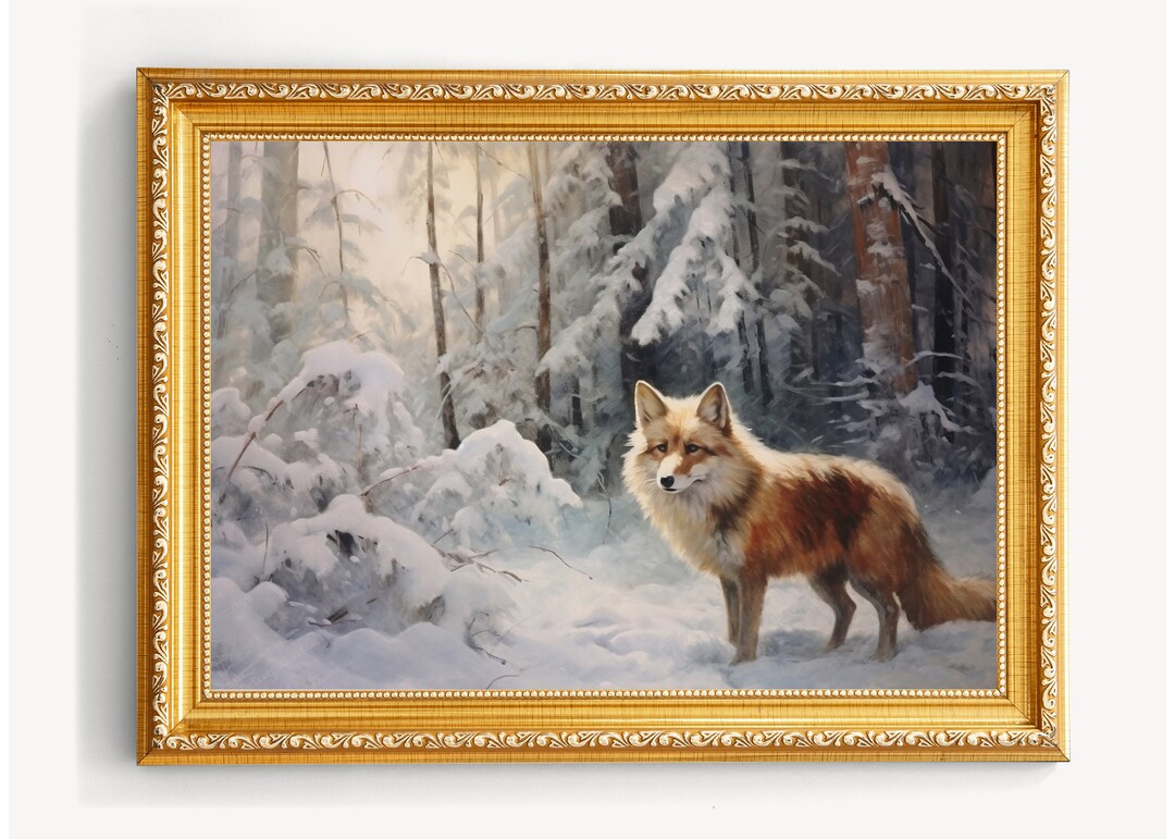 Vintage Red Fox Painting | Old Fox Print | Farmhouse Decor | Rustic ...