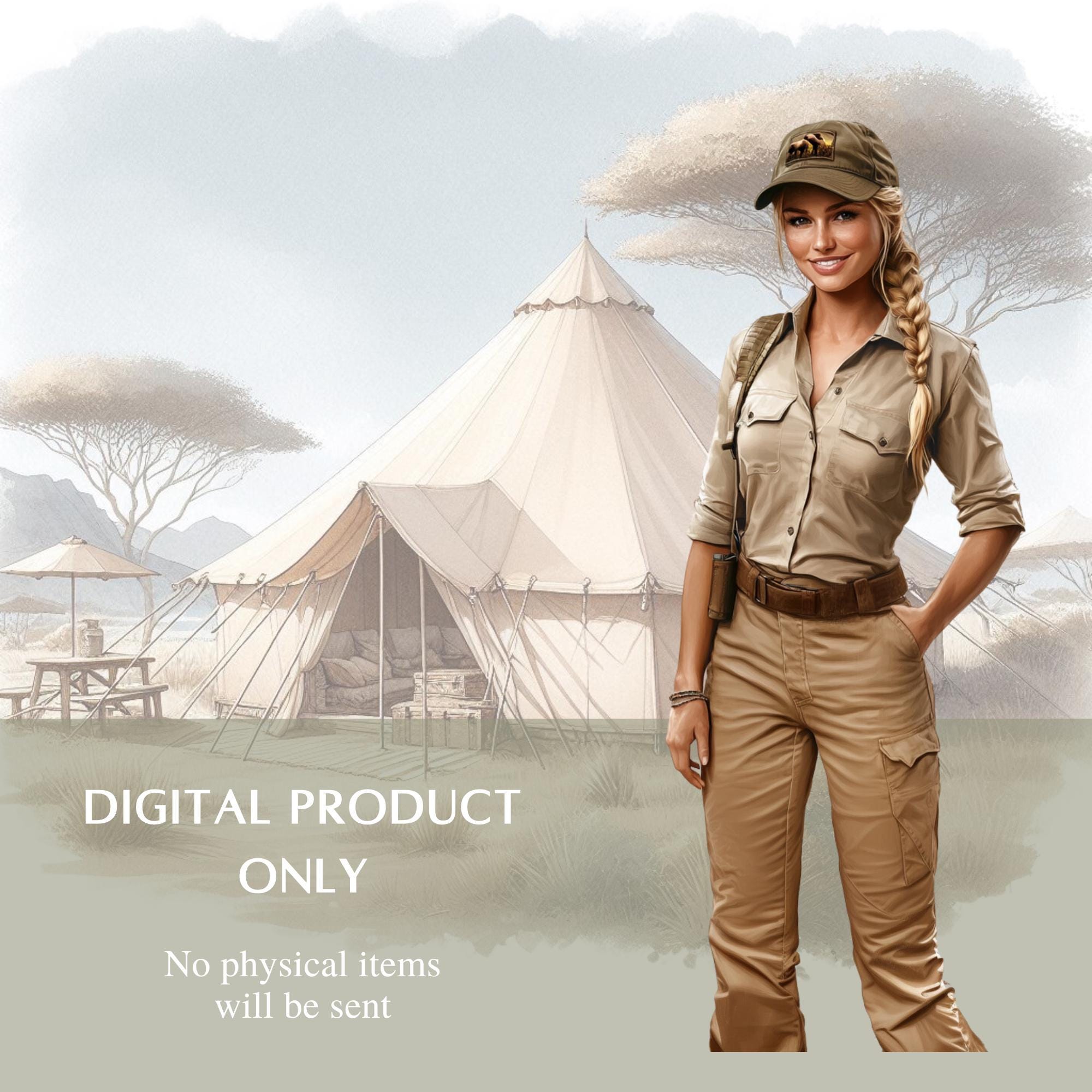 Safari Clipart Set | 31 Pngs | African Wildlife Travel Illustrations ...