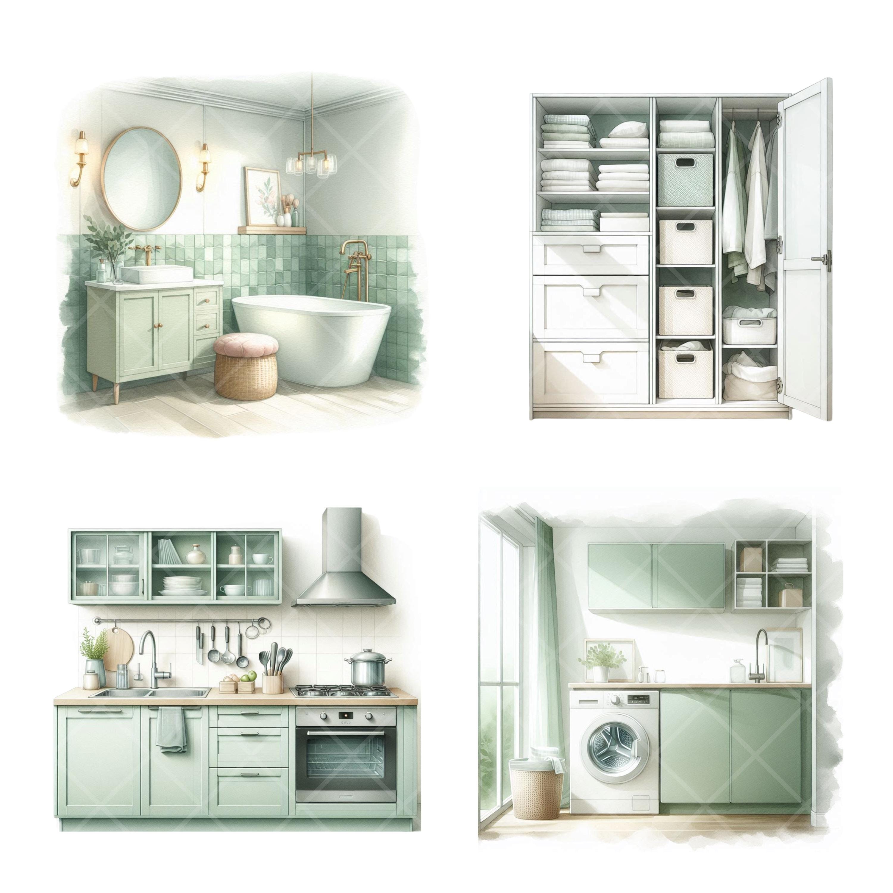 Spring Cleaning Clipart Set Chores Illustration Digital Stickers - Etsy