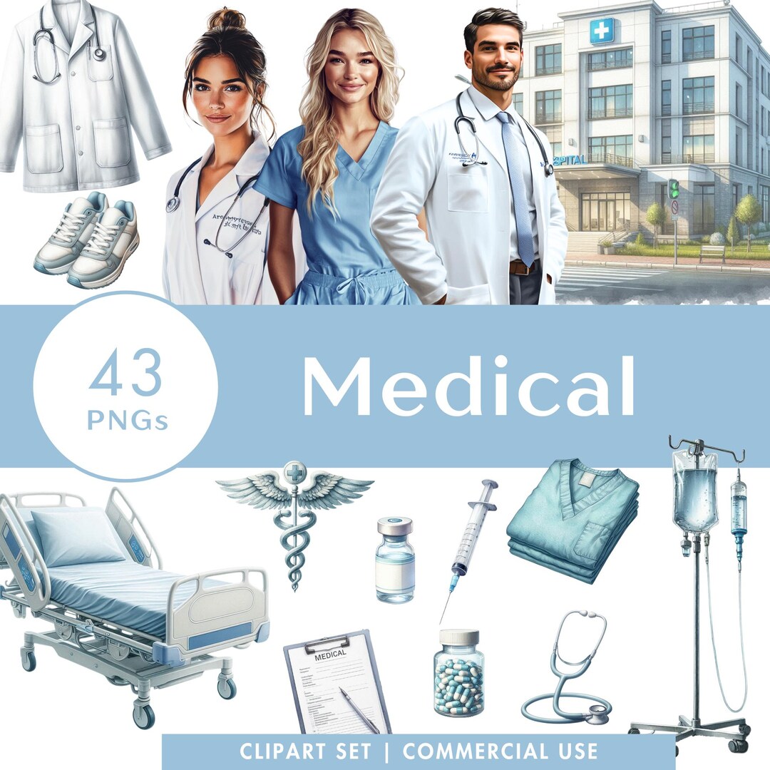 Medical Clipart Set Doctor Nurse Watercolour Illustration Digital ...