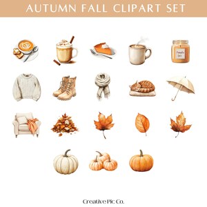 Autumn Fall Clipart Set | Cosy Seasonal Pngs for Planners, Branding ...