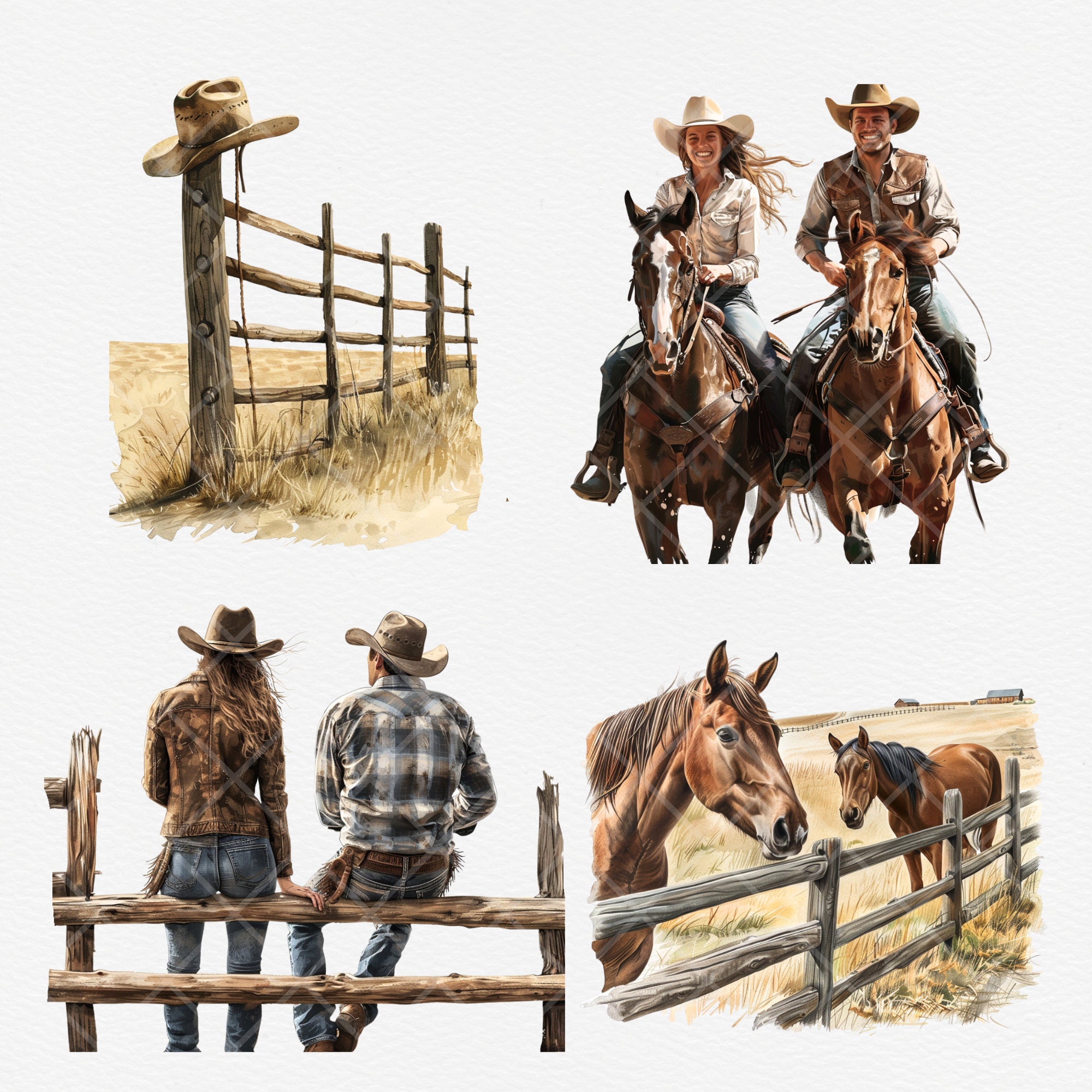The Ranch Watercolour Clipart Set - Etsy