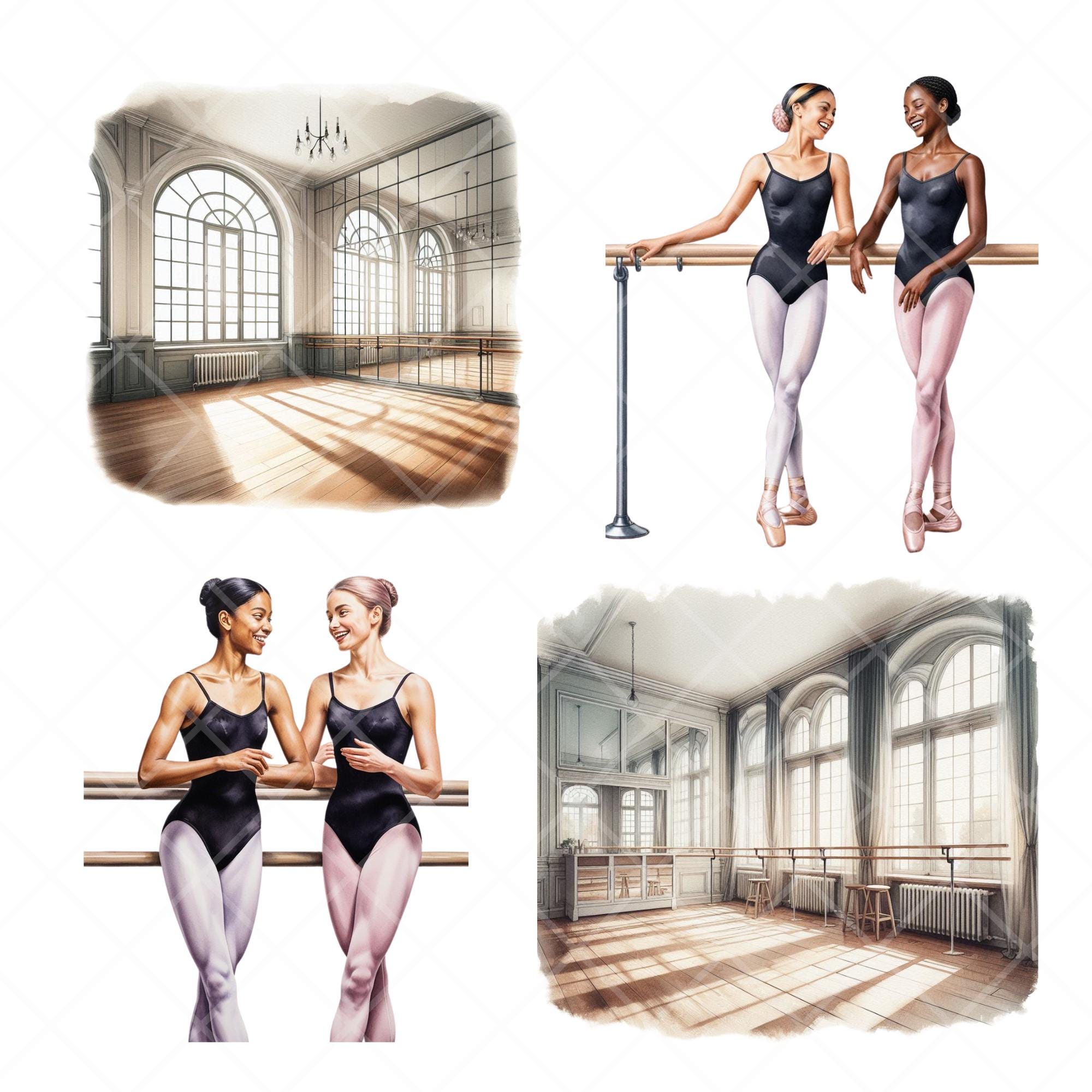 Ballet Clipart Set Dance Illustration Digital Stickers - Etsy