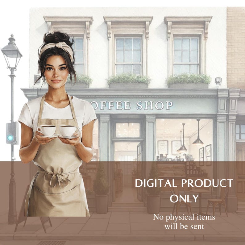 Coffee Shop Clipart Set | Cafe Digital Stickers - Etsy