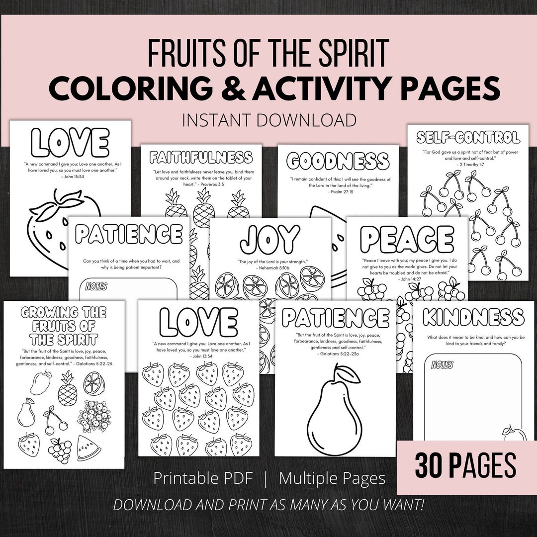Fruits of the Spirit Coloring Pages | Christian Coloring Pages | Bible ...