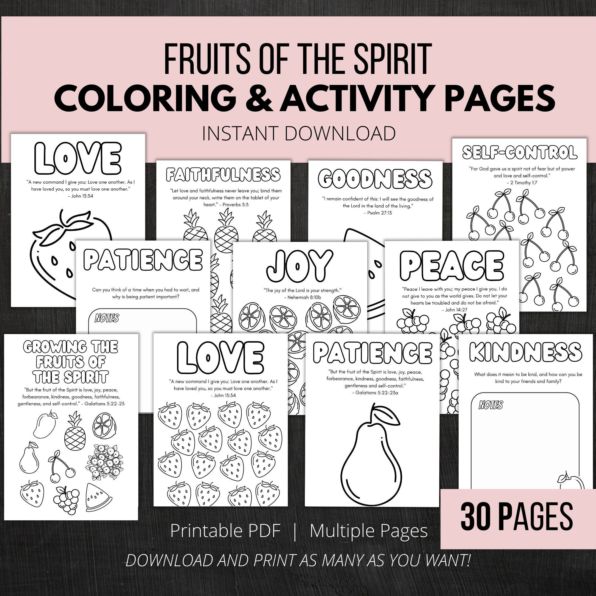 Fruits of the Spirit Coloring Pages | Christian Coloring Pages | Bible ...