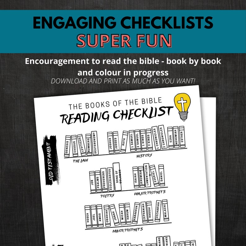 Bible Reading Tracker Reading Checklist Old Testament New Testament ...