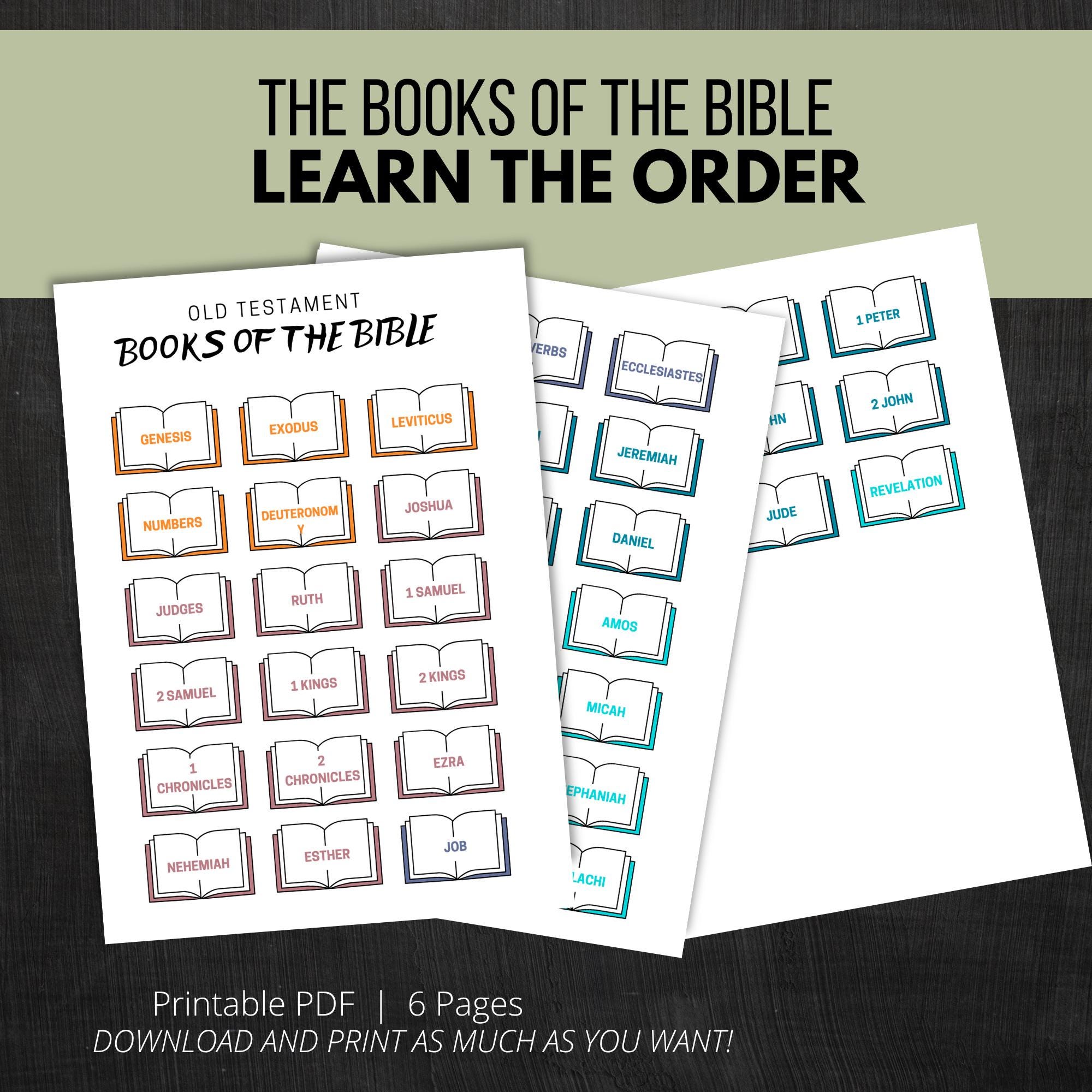 Bible Books Memorization Sheets: Kids' Bible Study (PDF Download) - Etsy