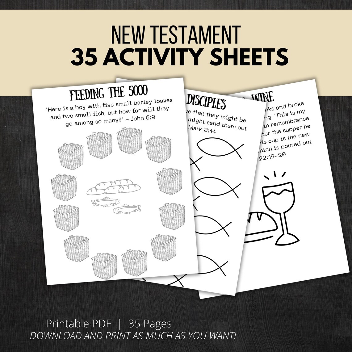 New Testament Bible Story Coloring Pages: Christian Kids Activities ...