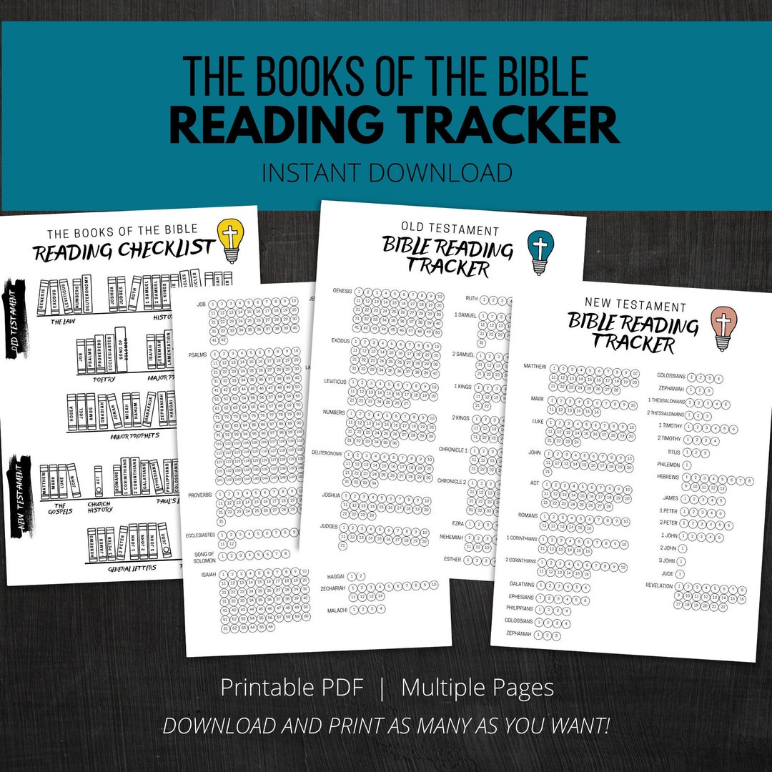 Bible Reading Tracker Reading Checklist Old Testament New Testament ...