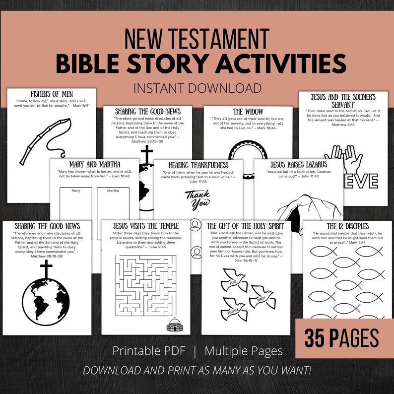 Bible Story Coloring Pages New Testament Christian Homeschool Printable ...