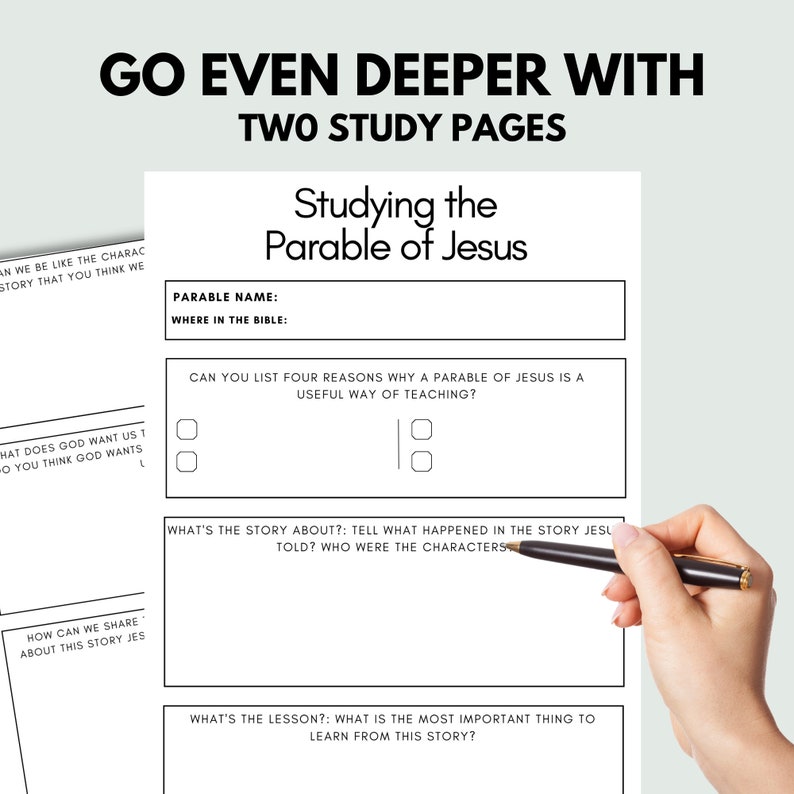 The Parables of Jesus Kids Activity Pages New Testament Christian ...