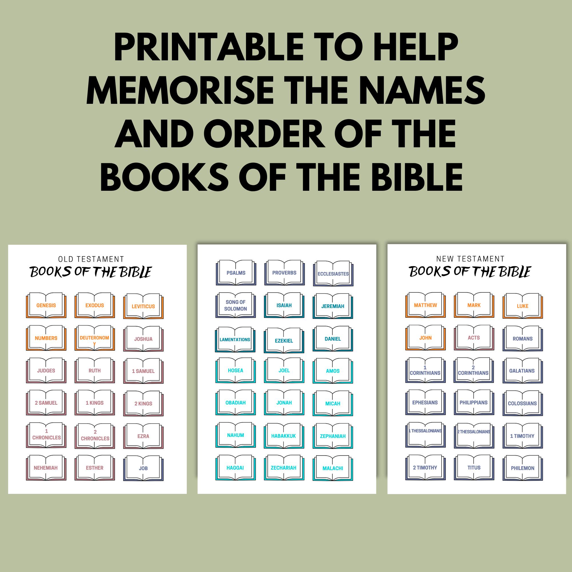 Bible Books Memorization Sheets: Kids' Bible Study (PDF Download) - Etsy