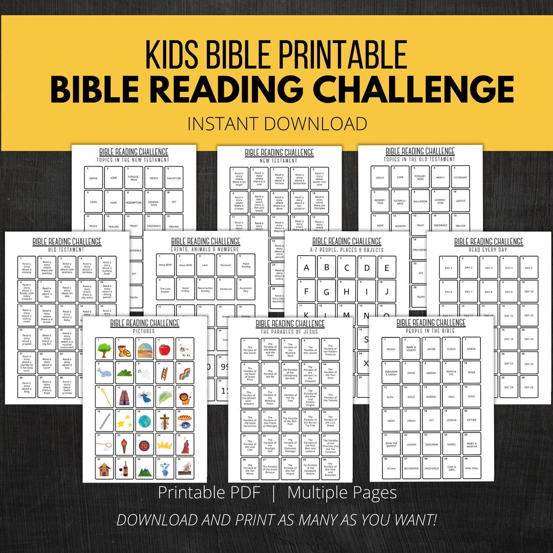 Bible Reading Challenge | Bible Reading Checklist | Kids Bible Reading ...